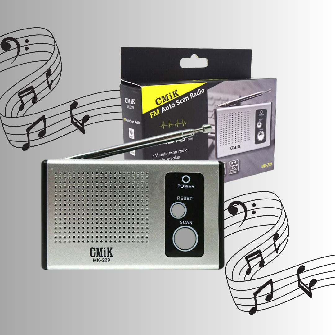Mini Rádio FM CMIK Auto Scan – Loja do Rato